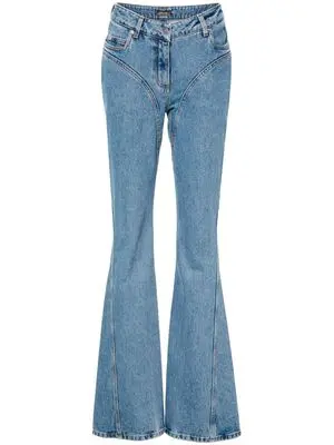 MUGLER Washed Flared Jeans