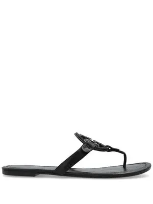 Tory Burch Leather Slides - Black