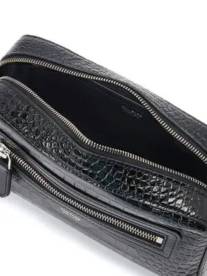 TOM FORD Crocodile-print Leather Wash Bag - Black