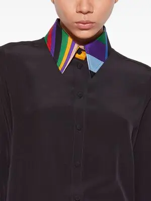 Emilio Pucci Abstract-print Trim Silk Shirt