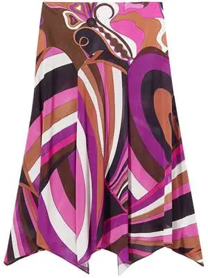 Emilio Pucci Iride-print Midi Skirt - Pink
