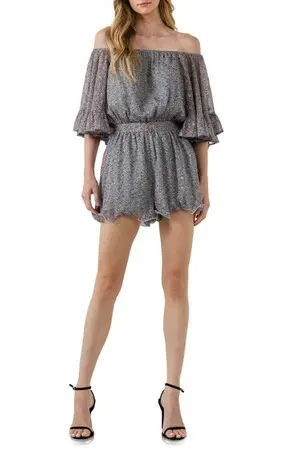 Endless Rose Floral Romper - Blue