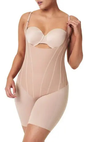 Spanx Spanxsculpt™ Totalcontour Open-bust Mid-thigh Bodysuit - Natural Bronze