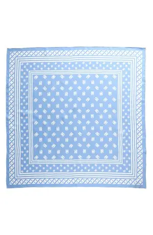 Dolce & Gabbana Dg Logo Print Silk Square Scarf - Light Blue