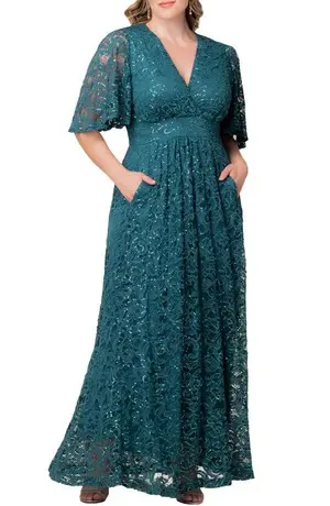 Kiyonna 3/4 Sleeve Evening Dresses