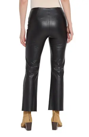 Lyssé Faux Leather Ankle Bootcut Pants - Black