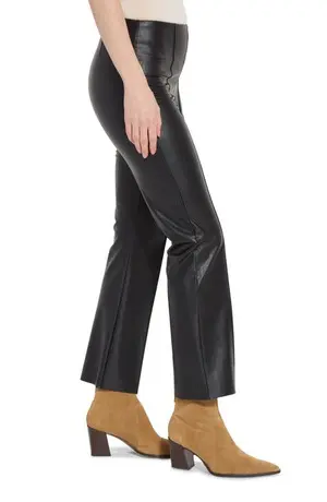 Lyssé Faux Leather Ankle Bootcut Pants - Black
