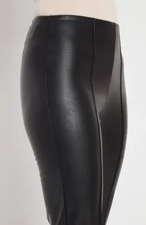 Lyssé Faux Leather Ankle Bootcut Pants - Black