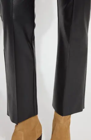 Lyssé Faux Leather Ankle Bootcut Pants - Black