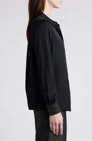 Kobi Halperin Bead-detailed Silk Georgette Shirt