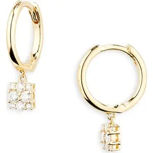 Bony Levy Mika Diamond Drop Huggie Hoop Earrings - 18k Yellow Gold