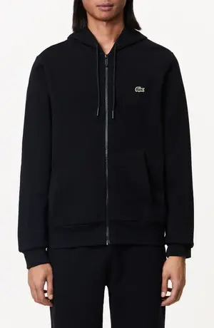 Lacoste Zip-up Fleece Hoodie - Noir