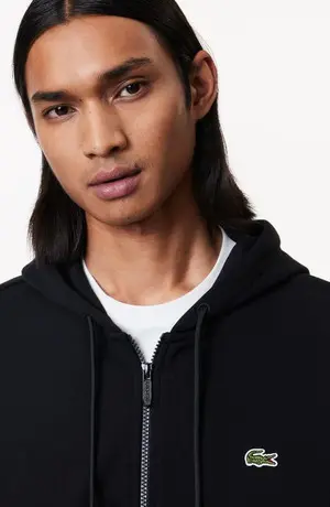 Lacoste Zip-up Fleece Hoodie - Noir