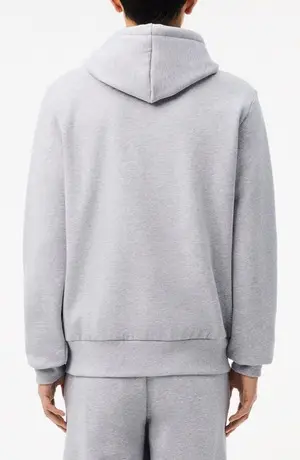 Lacoste Zip-up Fleece Hoodie - Silver Chine
