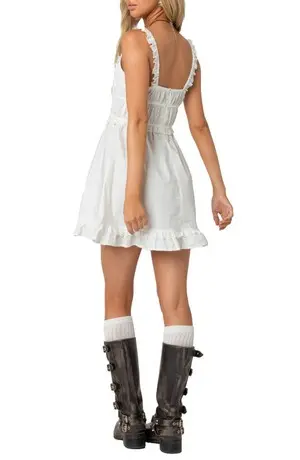 EDIKTED Eyelet Ruffle Minidress
