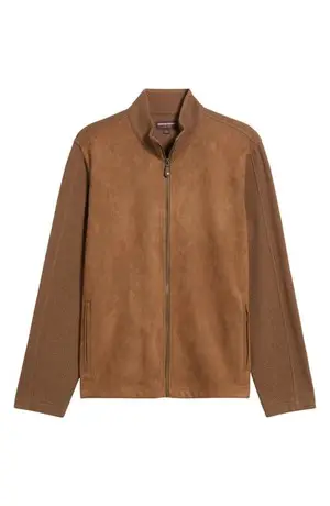 Johnston & Murphy Faux Suede Panel Knit Jacket
