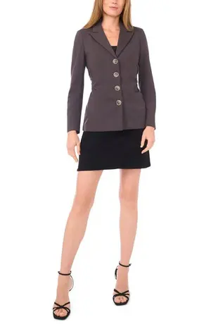 Vince Camuto Side Ruched Ponte Blazer - Med Hthrgrey