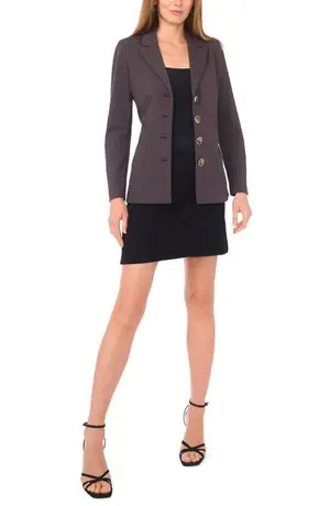 Vince Camuto Side Ruched Ponte Blazer - Med Hthrgrey