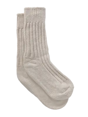 THE ELDER STATESMAN Yosemite Cashmere Socks - Ecru