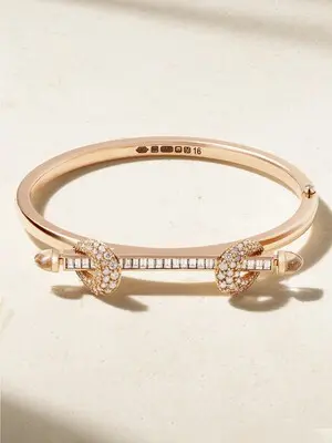 ANANYA Chakra Icon Rose Diamond And Quartz Bangle - Gold
