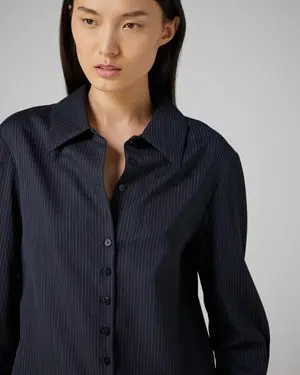 Veronica De Piante Livia Shirt In Wool Pinstripe