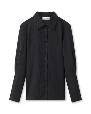 Veronica De Piante Livia Shirt In Wool Pinstripe