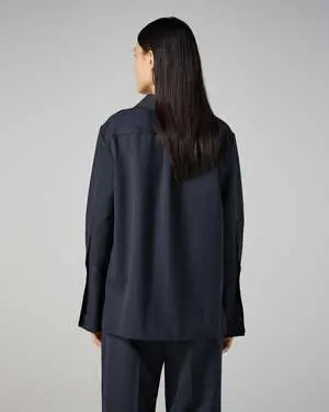 Veronica De Piante Livia Shirt In Wool Pinstripe