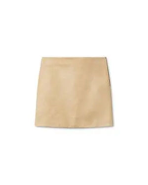 Veronica De Piante Cecily Skirt In Mix Oil Leather - Natural