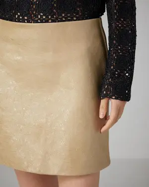 Veronica De Piante Cecily Skirt In Mix Oil Leather