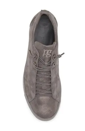 Paul Green Wisdom Leather Sneakers - Iron Metallic Suede
