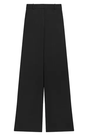 Theory High-waisted Wide Leg Double Knit Pants - Blk