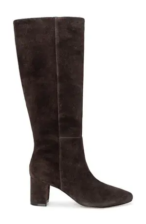 L'Agence Eugenie Knee High Boots - Dark Brown Suede