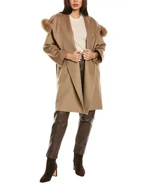 Max Mara Studio Mango Wool Coat - Brown
