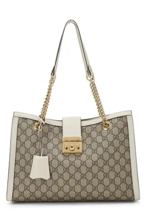 Gucci Original Gg Supreme Canvas Padlock Shoulder Bag - Beige