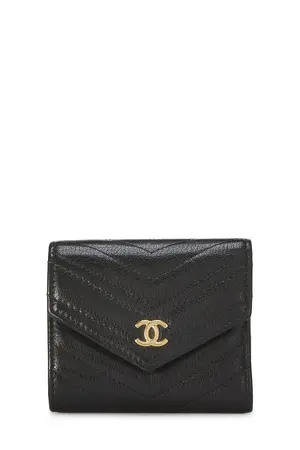 Chanel Calfskin Compact Wallet - Black