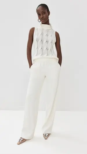 Sablyn Saige B Cashmere Cropped Turtleneck - Gardenia