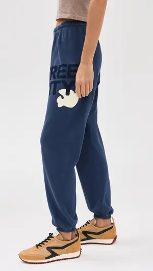 FREECITY Large Sweatpants With Graphic Logo - Moon