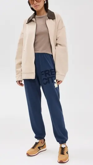 FREECITY Large Sweatpants With Graphic Logo - Moon