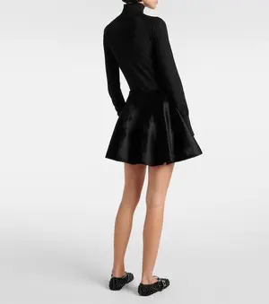 Alaïa Flared Wool-blend Miniskirt
