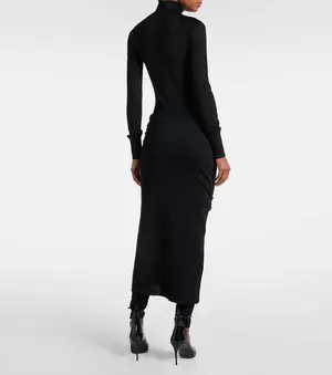Alaïa Ruched Wool-blend Skirt Pants - Black