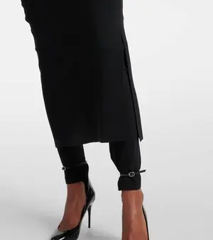 Alaïa Ruched Wool-blend Skirt Pants - Black