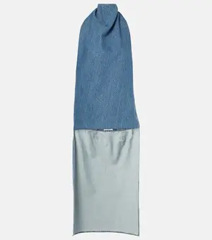 Alaïa Caped Denim Top - Blue