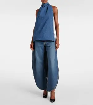 Alaïa Caped Denim Top