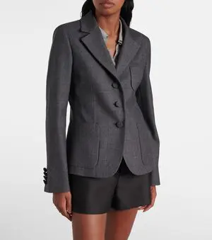 Gucci Double G Belted Wool Blazer