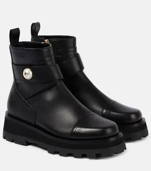 JIMMY CHOO Meena Leather Ankle Boots - Black