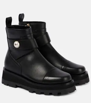JIMMY CHOO Meena Leather Ankle Boots - Black