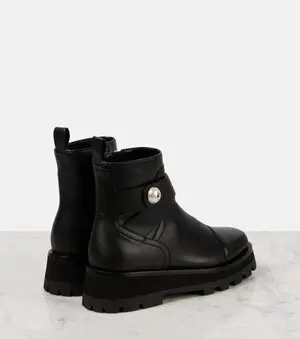 JIMMY CHOO Meena Leather Ankle Boots - Black