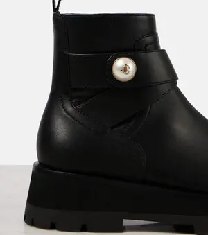 JIMMY CHOO Meena Leather Ankle Boots - Black