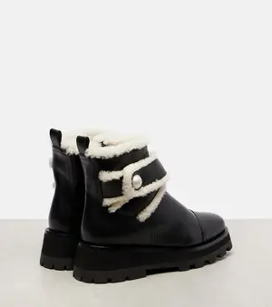 JIMMY CHOO Leather Ankle Boots With Gold Hardware - Black