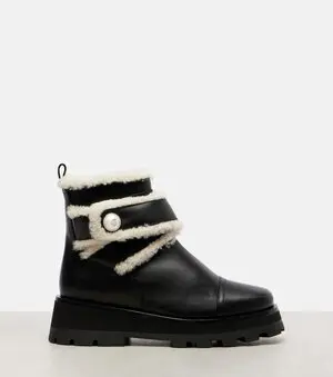 JIMMY CHOO Leather Ankle Boots With Gold Hardware - Black